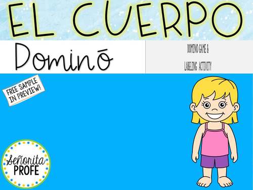 El cuerpo Dominó / Spanish Body Parts Domino Game by Senorita Profe