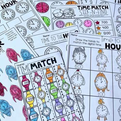 Telling Time Activities, Worksheets and Printables for Kindergarten | Math