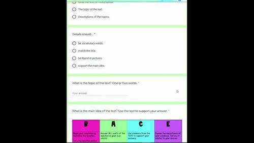 Reading Skills Formative Assessments (Google Forms) by Read Write Room