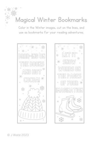 Winter Bookmark Templates - Christmas & December Holiday Crafts ...