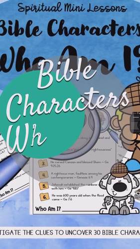 BIBLE CHARACTERS - WHO AM I? - Spiritual Mini Lesson for Jehovah's ...