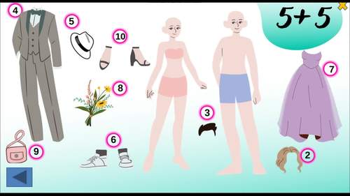 Interactive game Dress up dolls by Interactive educational games