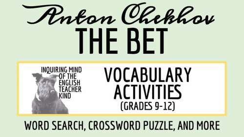 "The Bet" by Anton Chekhov Vocabulary Games and Activities for High School