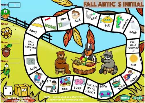 Fall Articulation NO PREP Board Games for Later Developing Sounds Boom ...