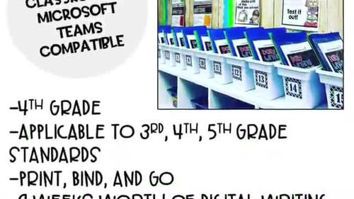 DIGITAL 4th Grade Daily Writing Journal School Year BUNDLE | TPT