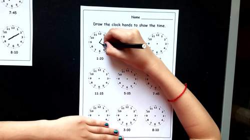Telling Time - Drawing Hands to Clock Activity by Angie S | TpT