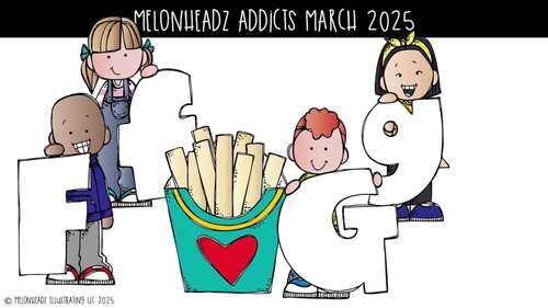 Melonheadz Addicts March 2025 clip art, Alphabet Mini by Melonheadz Clipart