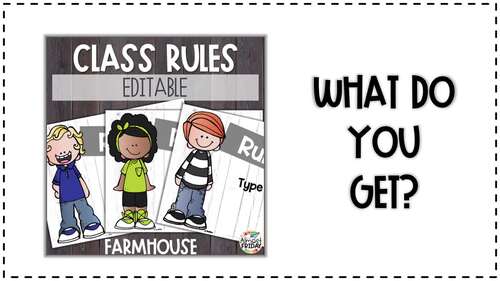 Editable Classroom Rules | Class Rules | Farmhouse by Almost Friday