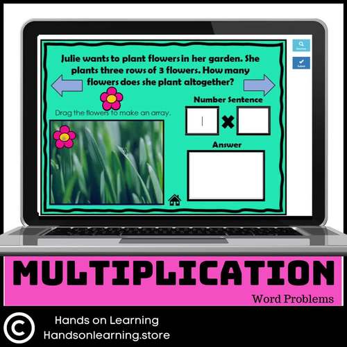 Multiplication Word Problems Boom Cards by Hands on Learning LLC