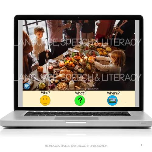 No Print Speech Therapy Expanding Sentences with Real Photos | Thanksgiving