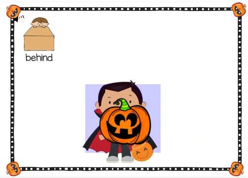 Distance Learning Position Words | Math Boom Cards | October | Halloween