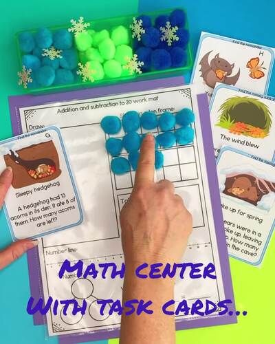 Math Word Problems Addition and Subtraction Within 20 Animals in Winter