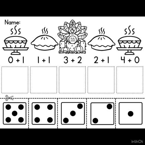 Thanksgiving Math No Prep Printables for Kindergarten {Addition within 5}