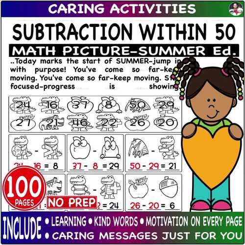 Subtraction within 50 with pictures fact fluency Bright Boost Focus ...