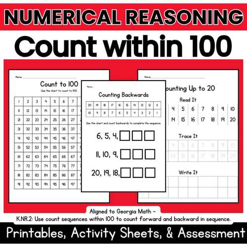 Count within 100 - Practice & Assessment - Kindergarten K.NR.2 | TPT