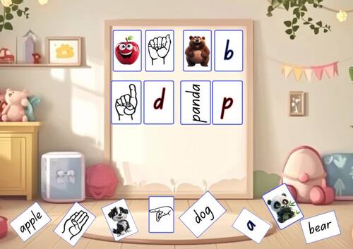 ASL Alphabet Matching Cards – Letters, Sounds & Signs by Creations By ...