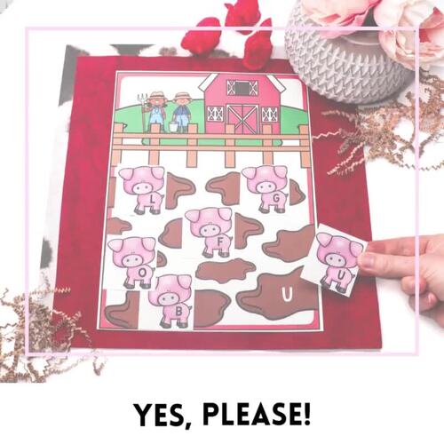 Pig Letter Matching Uppercase and Lowercase Activity - Farm Alphabet Center