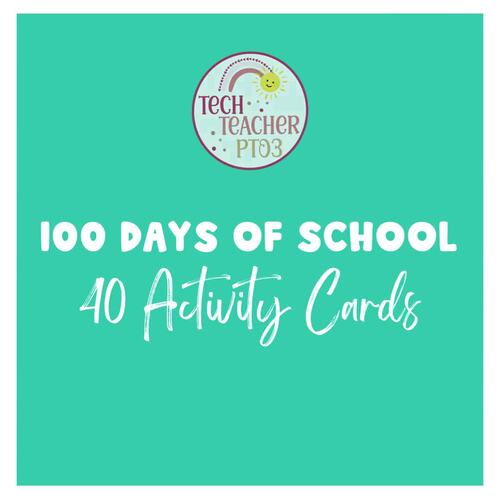 100 Days of School Activities Task Cards | Kindergarten and First Grade