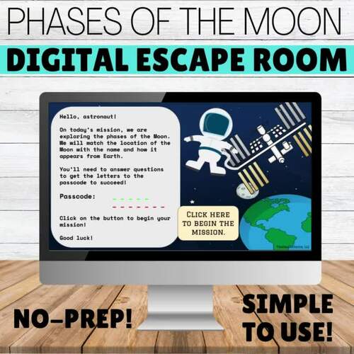 Phases of the Moon Digital Escape Room Activity: MS-ESS1-1 Eclipses ...