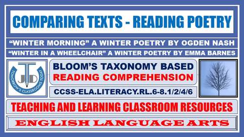 COMPARING WINTER POEMS - READING POETRY: 20 WORKSHEETS WITH ANSWER KEY