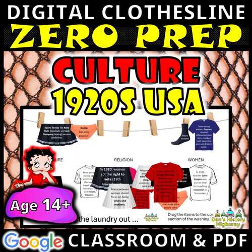 Society & culture in 1920s USA | Drag & drop digital clothesline lesson