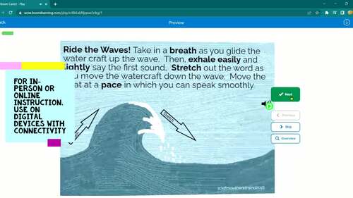 Stuttering Therapy: Easy Onset & Stretching- Ride the Waves! | TPT