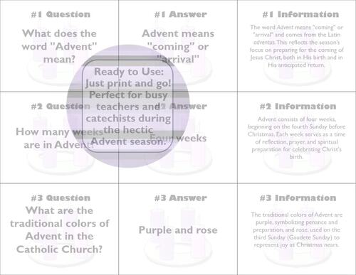 Advent Trivia Questions & Answers - Christmas Game & Catholic Activity ...