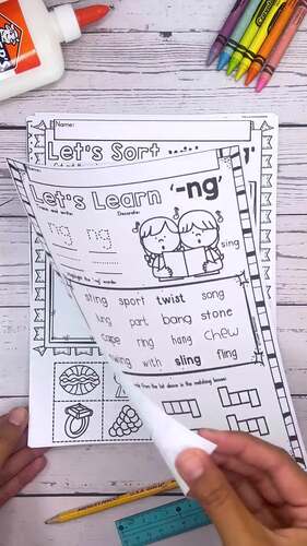 NG Digraphs Phonics Literacy Printables for Kindergarten and First Grade