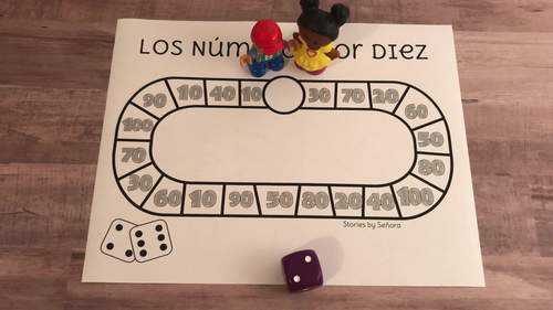 Spanish Board Game--Numbers by 10 / Count by 10 to 100 / Los Números a 100