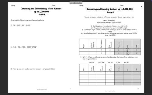 Grade 6 Ontario Math | Number Sense Google Slides & Worksheets | Place ...