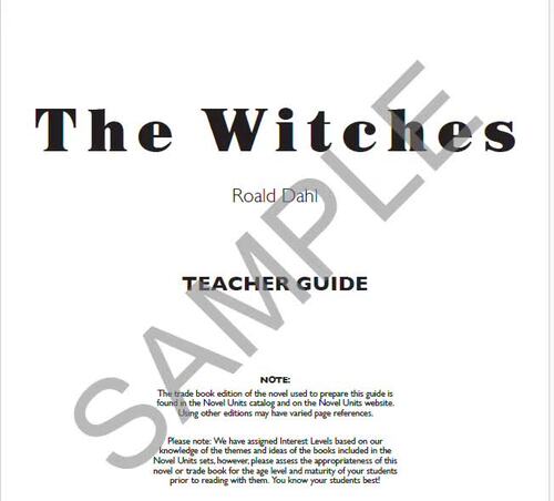 The Witches Novel Units® Teacher Guide Novel Study | TPT
