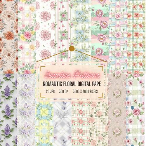 Vintage Floral Digital Paper Pack | Classroom Decor, Bulletin Board ...
