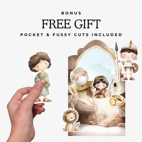 Daniel in the Lion’s Den Clipart Bundle – Bible Story Illustration Set
