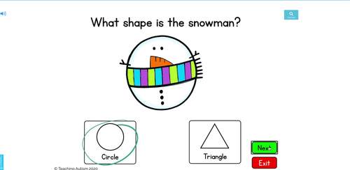 Winter Boom Cards 2D Shape Matching by Teaching Autism | TPT