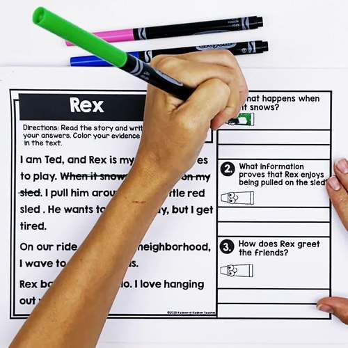 Reading Comprehension Passages First Grade Nonfiction Text Evidence Bundle