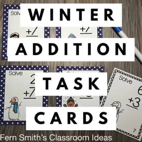 Winter Addition Task Cards by Fern Smith's Classroom Ideas | TPT