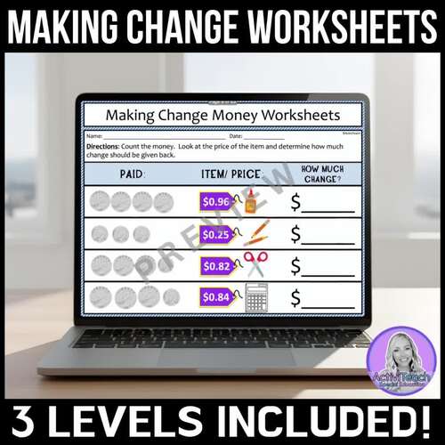 Functional Money Math: Making Change Life Skills Worksheets Special ...