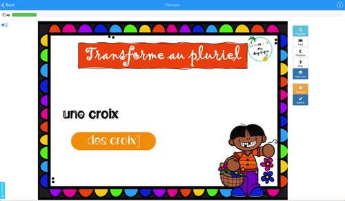 Pluriel Nom Adjectif French BOOM CARDS Distance Learning Google Drive ...