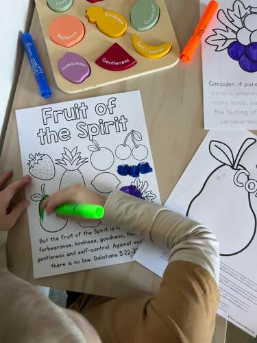 Fruit of the Spirit Galatians 5 Coloring and Memory Verse Tracing Pages