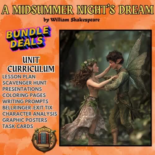A MIDSUMMER NIGHT'S DREAM by Shakespeare-ELA Unit Curriculum BUNDLE ...