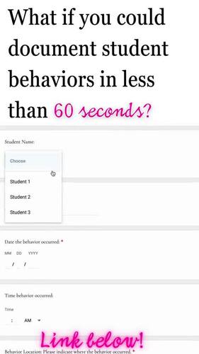 IEP/FBA/BIP Progress Monitoring: Student Behavior Tracking Form (Google ...