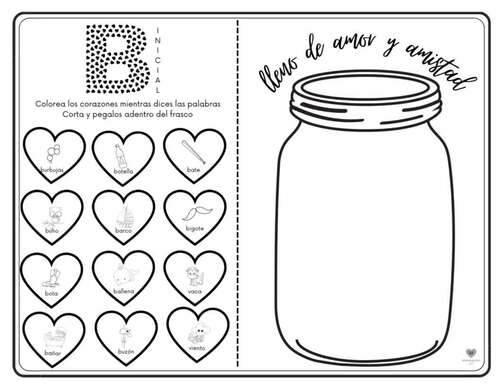 Spanish Articulation Cut and Paste Valentine's Day Printable for Speech ...
