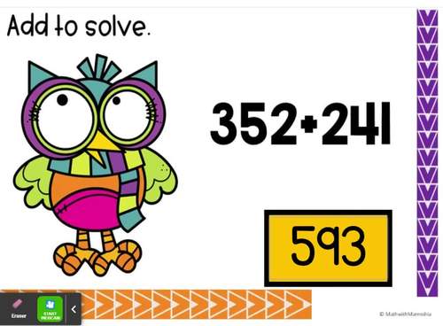 2nd Grade 3 Digit Addition without Regrouping Thanksgiving Boom Cards ...