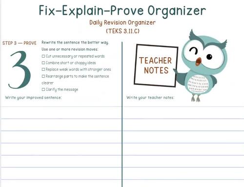 [3rd Grade] TEKS 3.11(C) Revision Short-Constructed Response (SCR) by ...