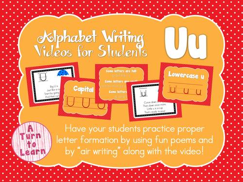 Alphabet Writing Video - Uu by A Turn to Learn | TPT