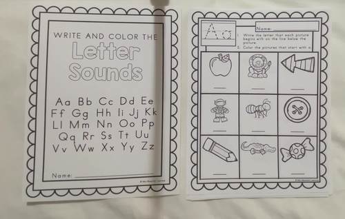 Write and Color the Letter Sounds by Mini Mountain Learning | TPT