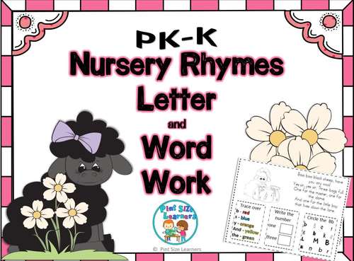 Nursery Rhyme Activities | Letters Word Work Sight Words Comprehension