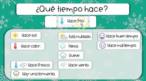Spanish Morning Messages Mensajes de la Manana EL TIEMPO snow NIEVE theme