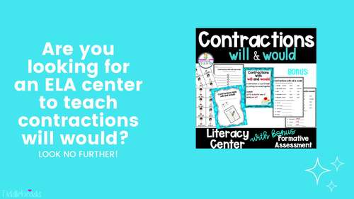 Contractions Will and Would Hands-On Grammar Center Activity by Fiddleheads