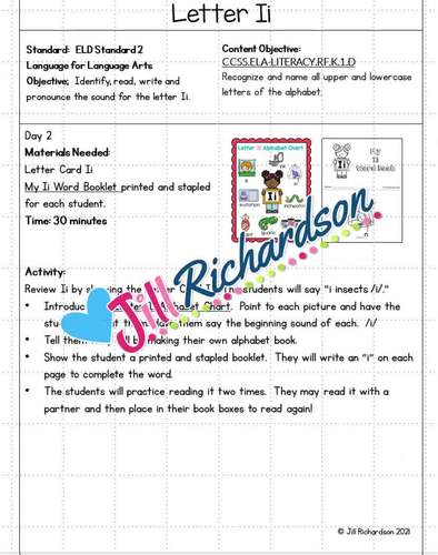 Letter I Activities Worksheets ESL Phonics Handwriting Reader Color by Code